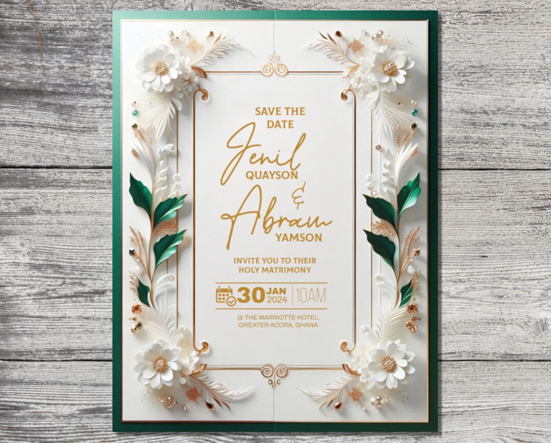 Custom Printable Wedding Invitation Template. Personalized Wedding ...