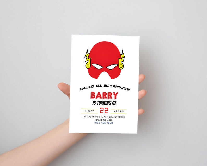 Editable Lightning Superhero Invitation Template,editable Superhero ...