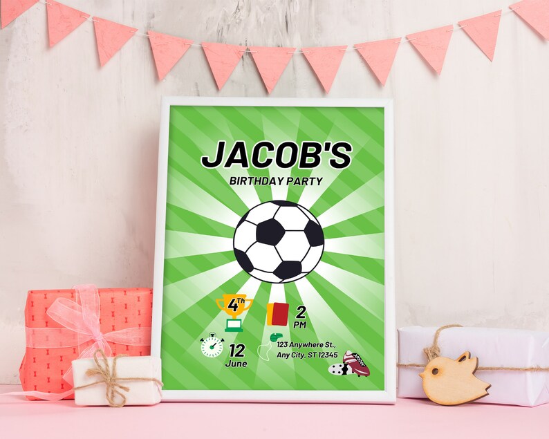 Editable Soccer Birthday Invitation,printable Soccer Birthday ...