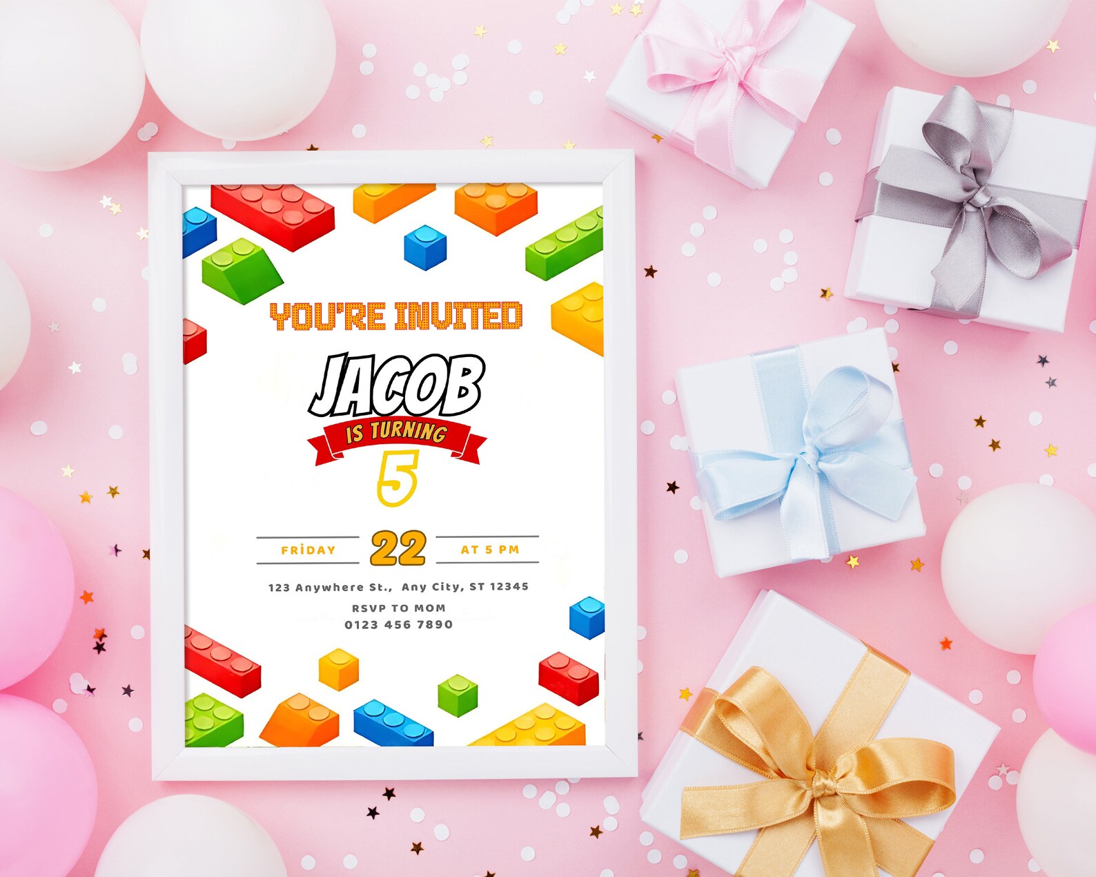 Editable Building Blocks Invitation Digital,printable Building Blocks ...
