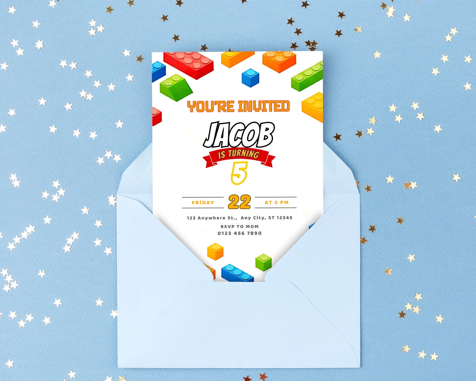 Editable Building Blocks Invitation Digital,printable Building Blocks ...