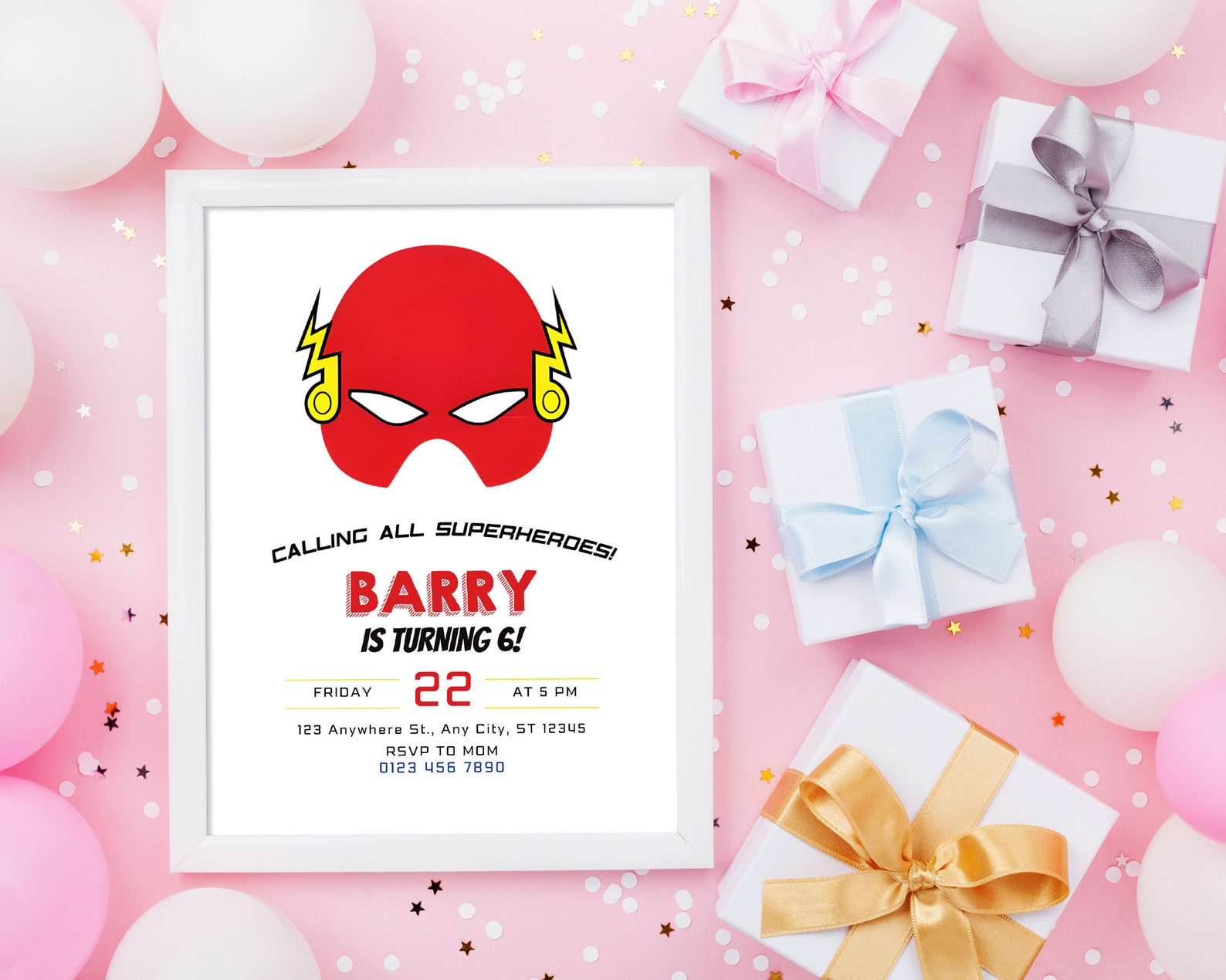 Editable Lightning Superhero Invitation Template,editable Superhero ...