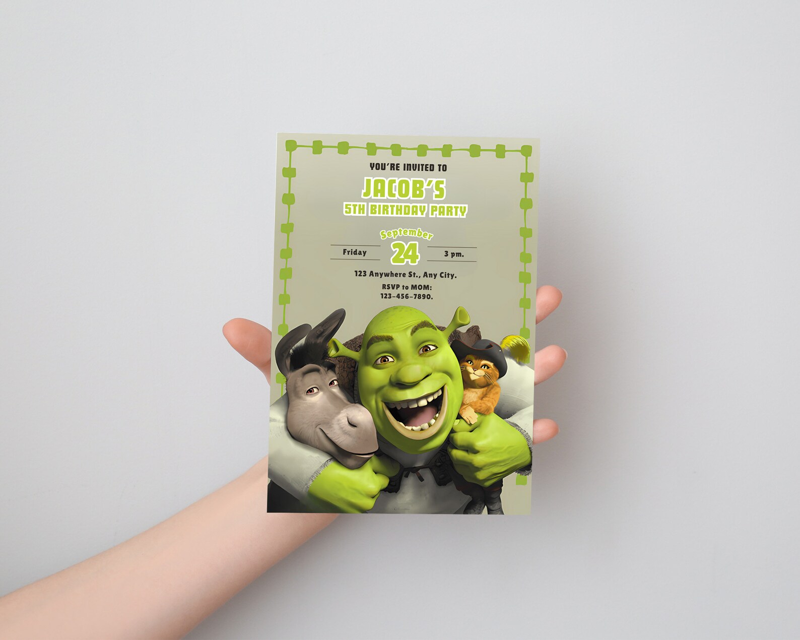 Editable Shrek Birthday Invitation Digital,printable Shrek Birthday ...