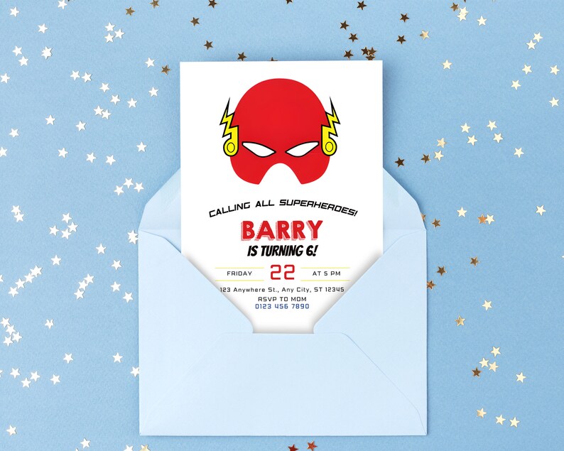 Editable Lightning Superhero Invitation Template,editable Superhero ...