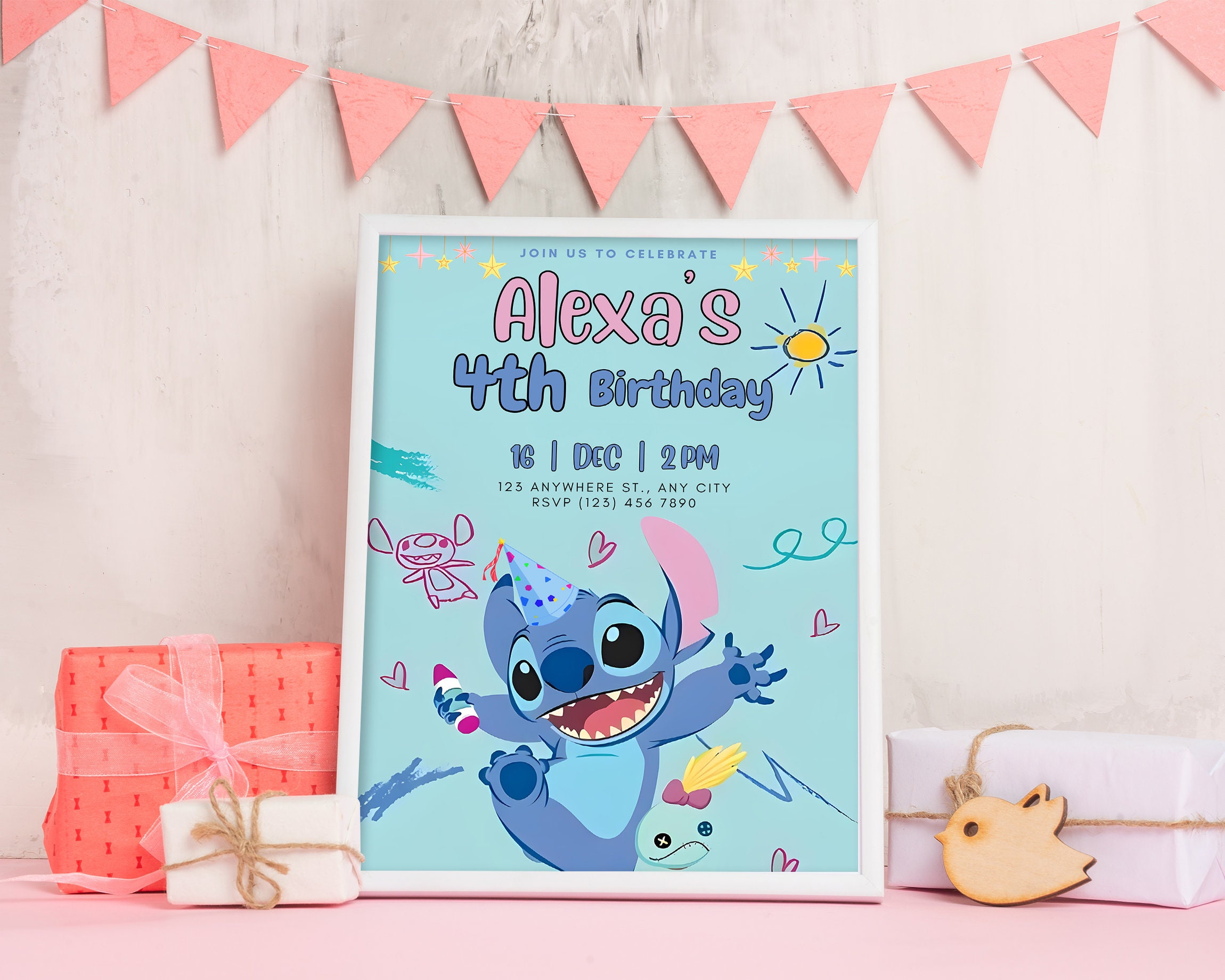 Editable Stitch Birthday Invitation, Printable Birthday Party ...