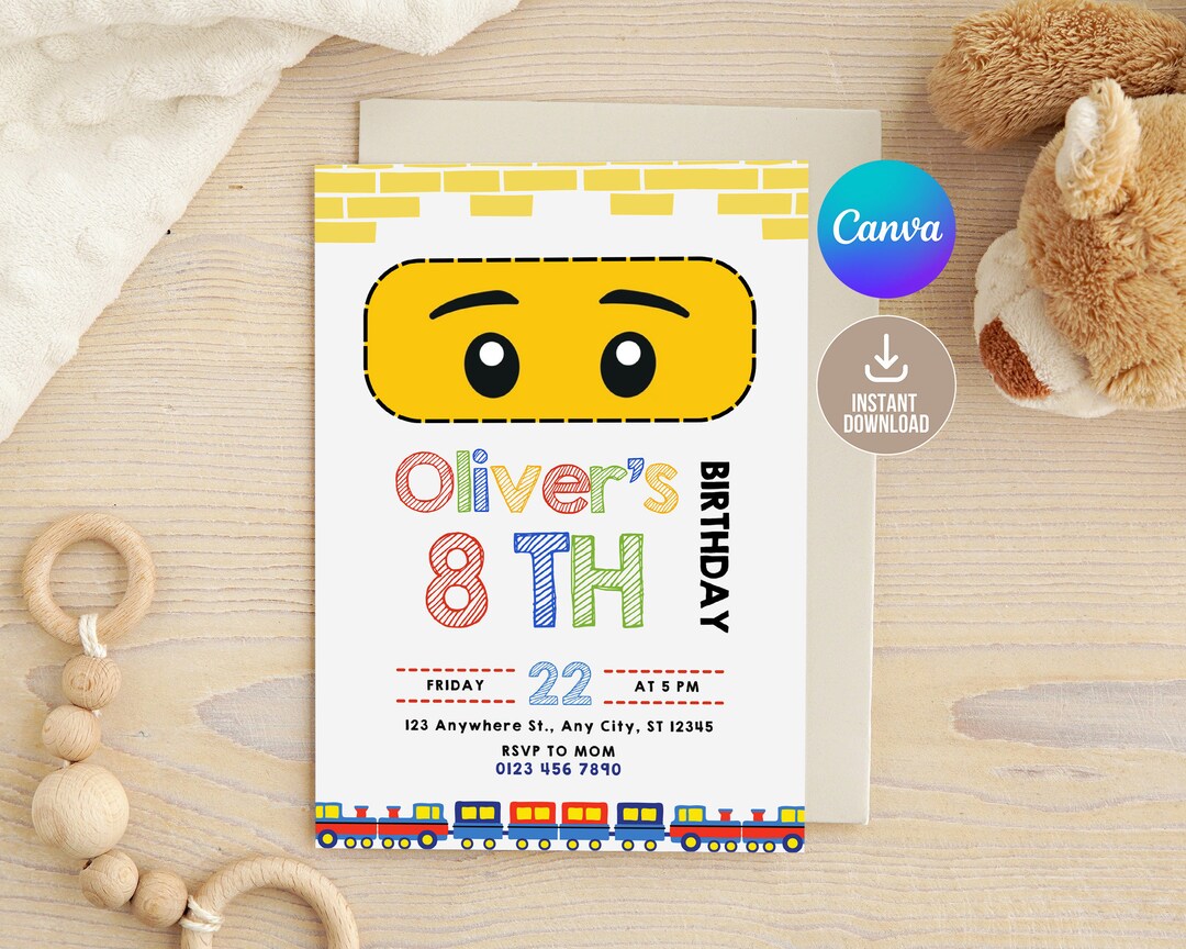 Editable Building Blocks Invitation Digital,printable Building Blocks ...