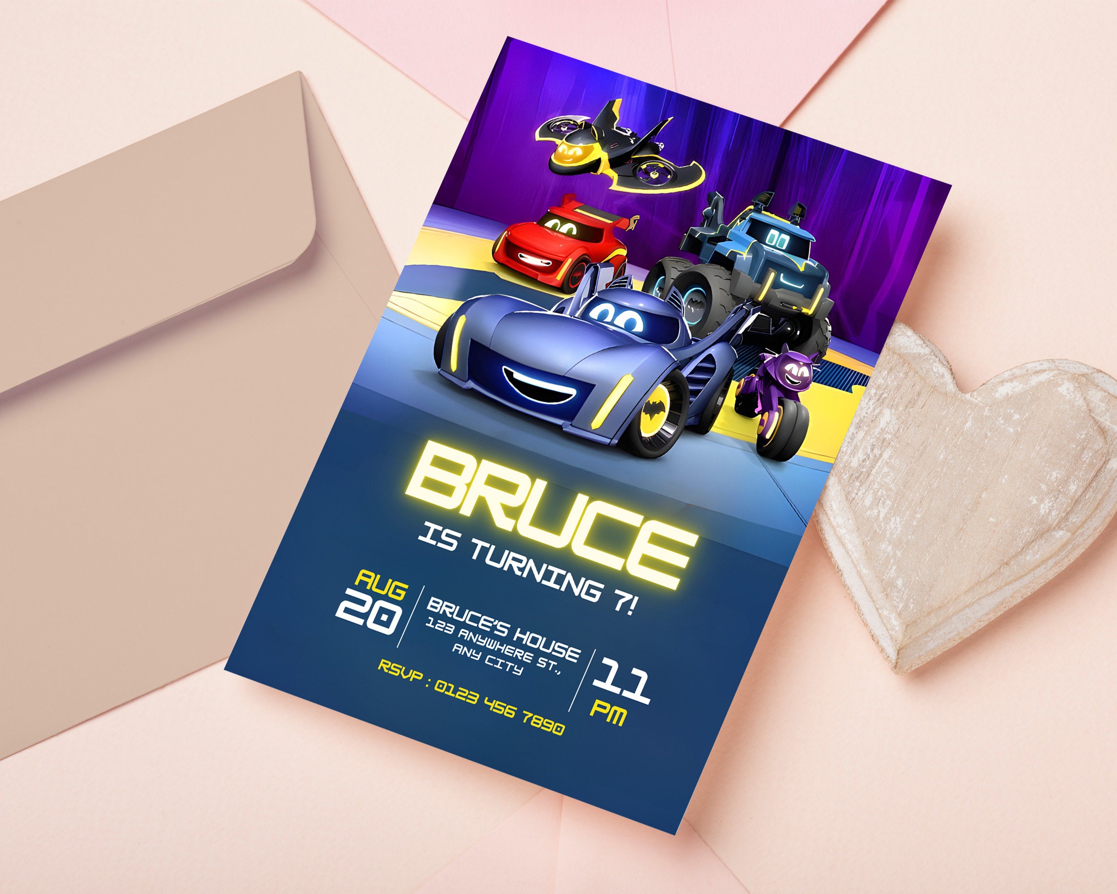 Editable Bat Superhero Invitation Template, Editable Bat Birthday ...