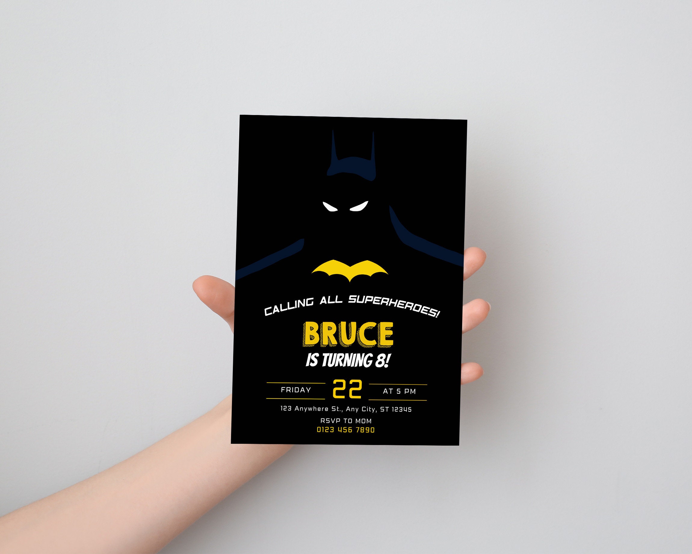 Editable Bat Superhero Invitation Digital,printable Bat Guy Birthday ...