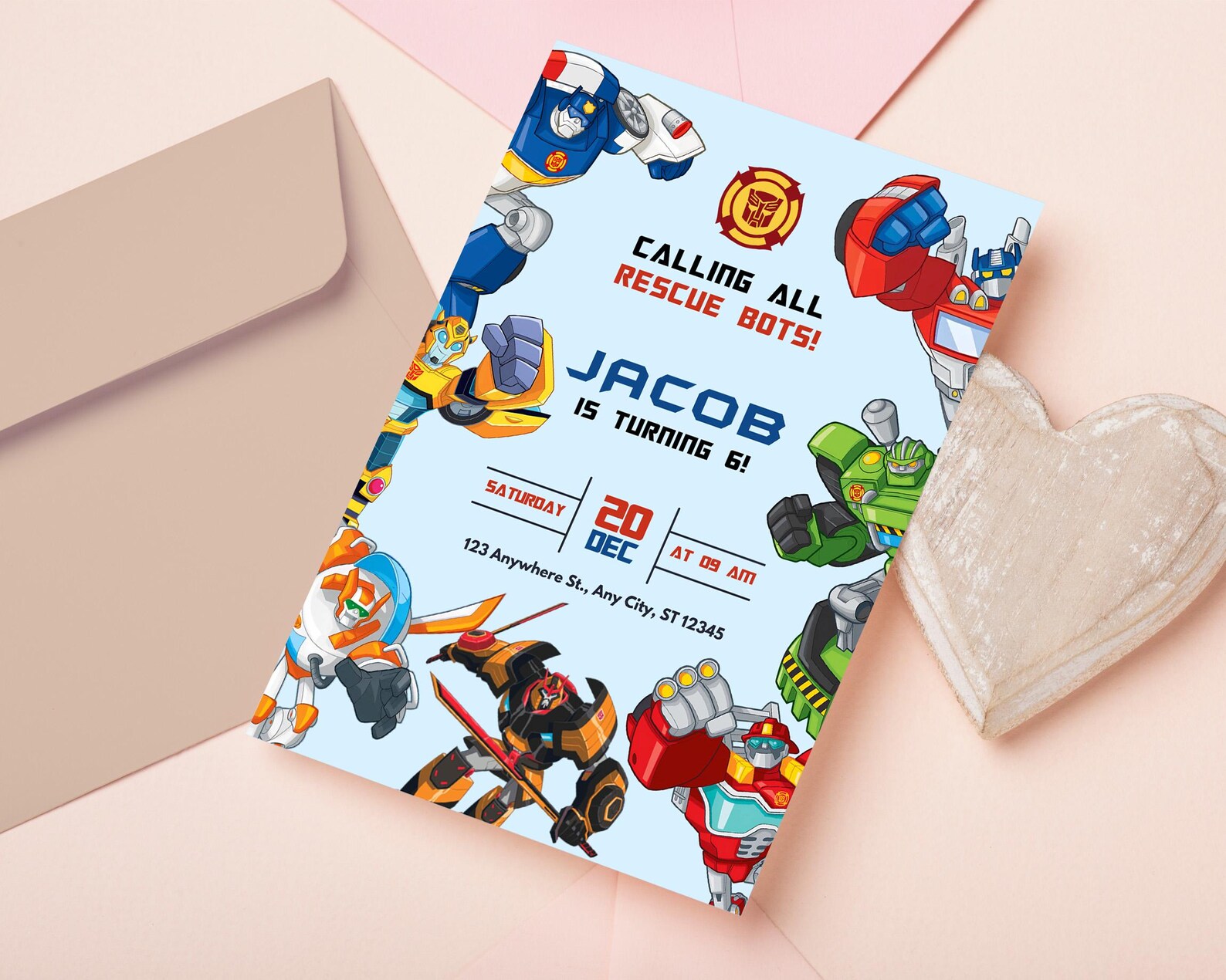 Editable Rescue Bots Birthday Invitation,printable Rescue Bots Birthday ...