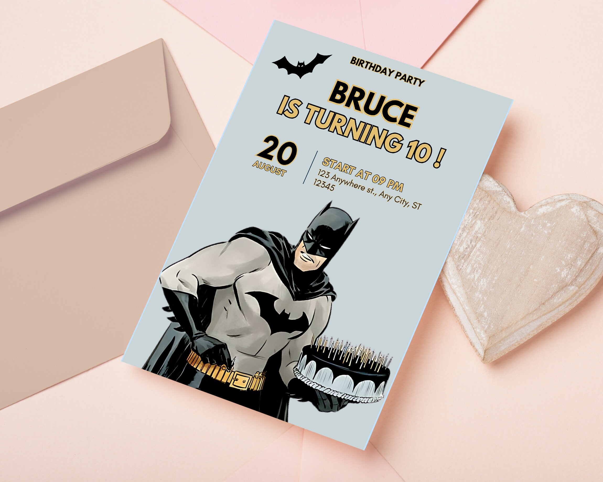Editable Bat Superhero Invitation Digital,printable Bat Guy Birthday ...