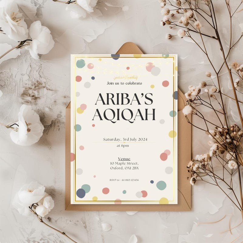 Aqiqah Invitation Card - Etsy