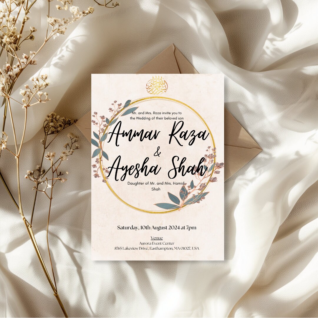 Wedding Invitation, phool Desi Card, Shadi, Walima, Reception, Baraat ...