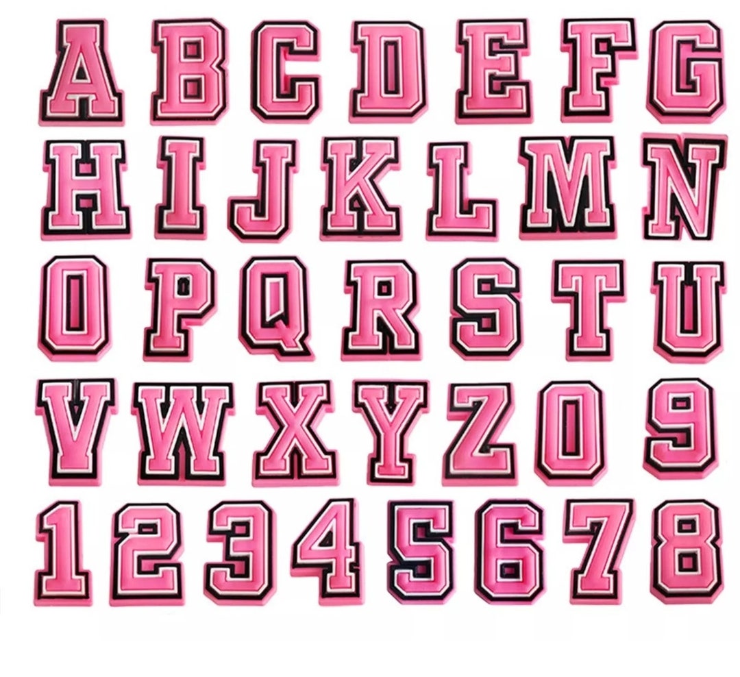 Pink Alphabet and Number Croc Charms / Shoe Charms - Etsy