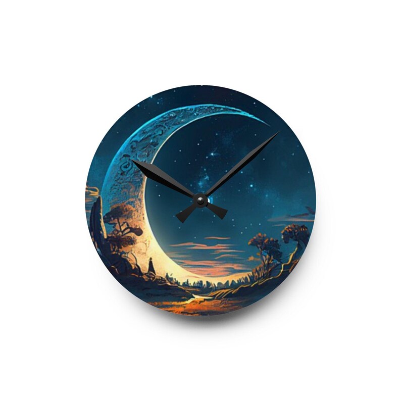 Moon Wall Clock, Acrylic Wall Clock, Clock for Wall, Big Wall Clock ...