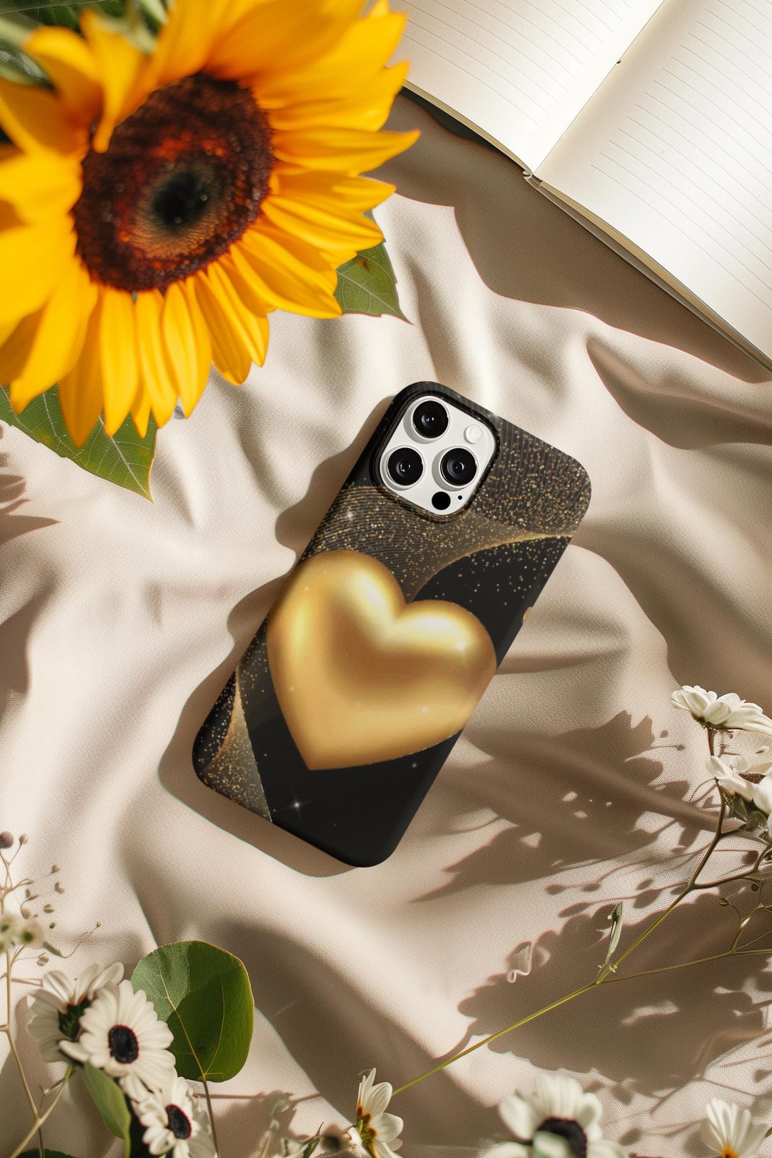 Gold Hart, Hearts Black and Gold Tough Hard Phone Case iPhone 15/14/13 ...