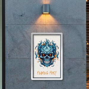 Poster, Flaming Fury, Fire Skulls, Wall Poster, Skulls Poster, Skulls ...