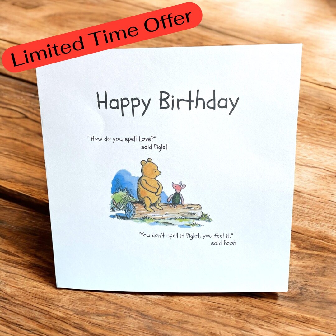 Personalized Winnie the Pooh How Do You Spell Love Birthday Card ...