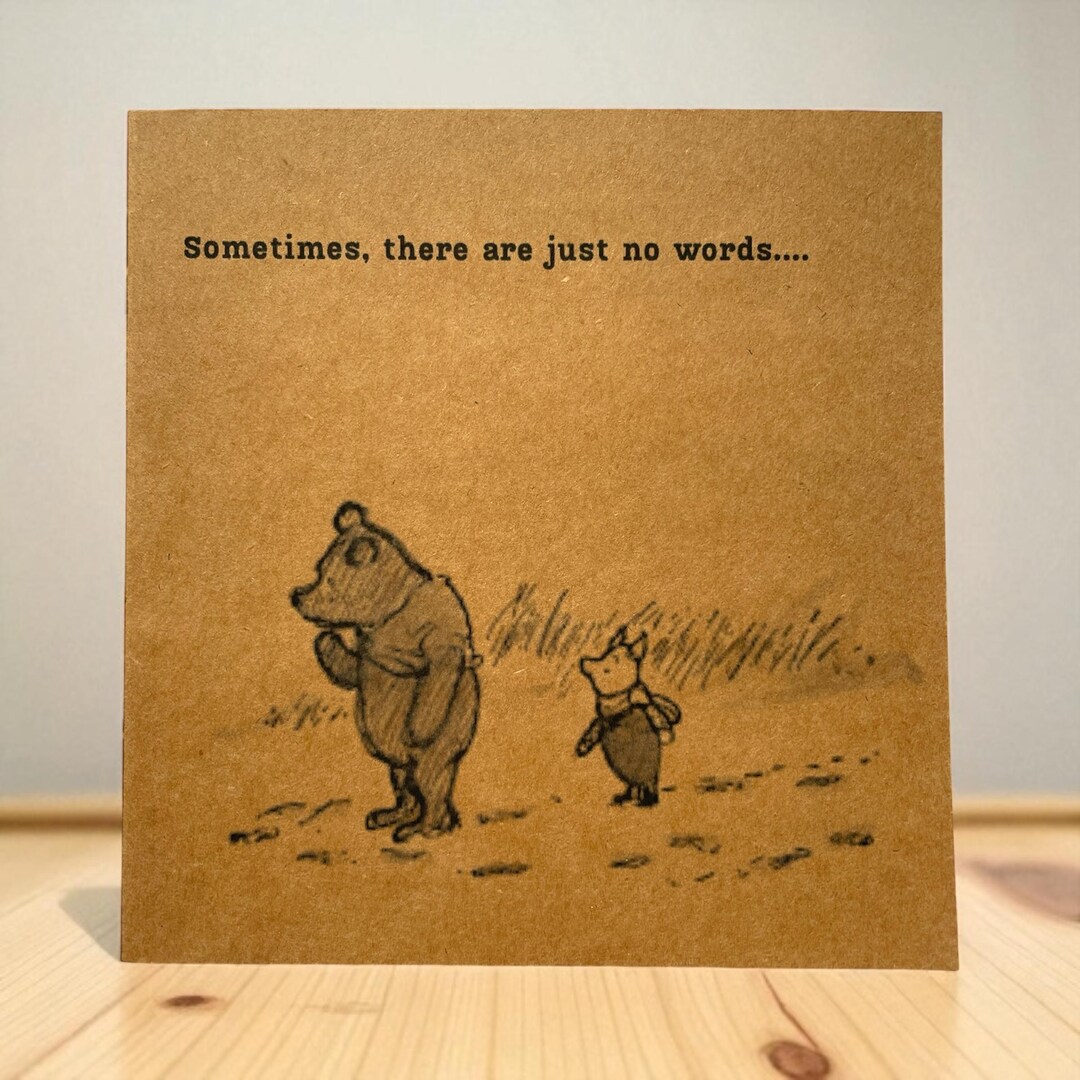 Handmade Simple Winnie the Pooh & Piglet Sympathy Card - Etsy