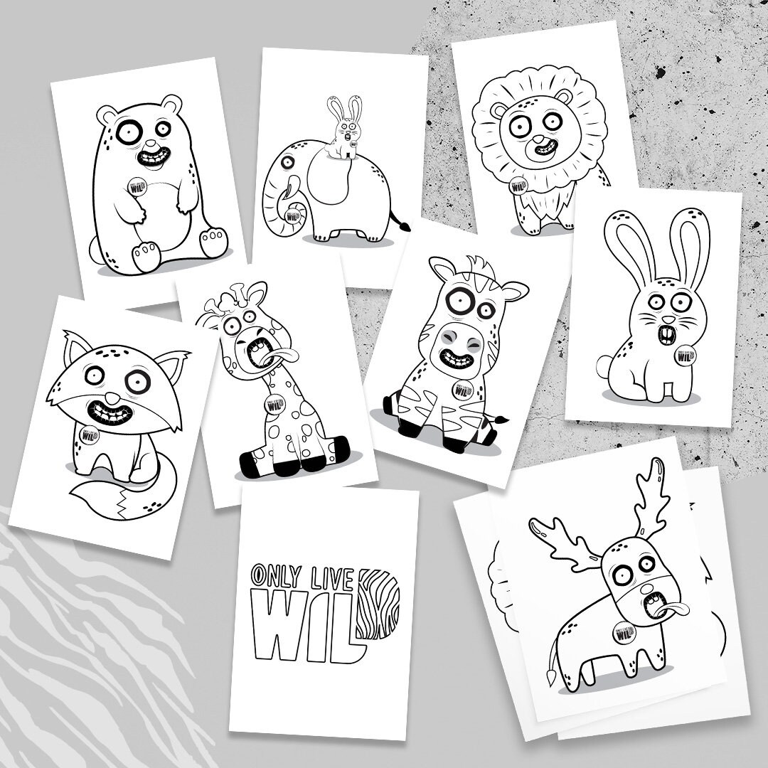 Colouring Sheets With 9 Wild, Cute and Quirky Wild Animal Friends ...
