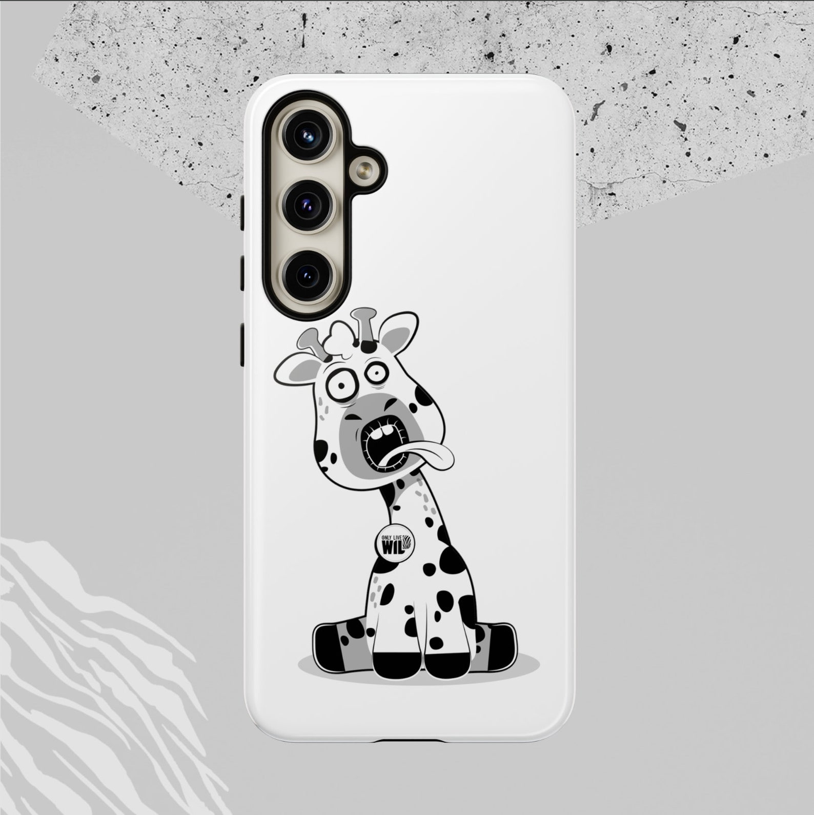 Cute and Creepy Giraffe Character Illustration Art on Tough Phone Case ...