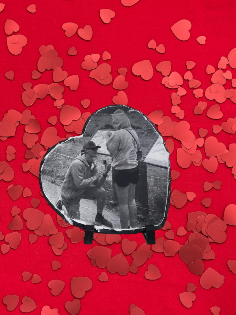 Heart Shape Photo Slate With Stand - Etsy