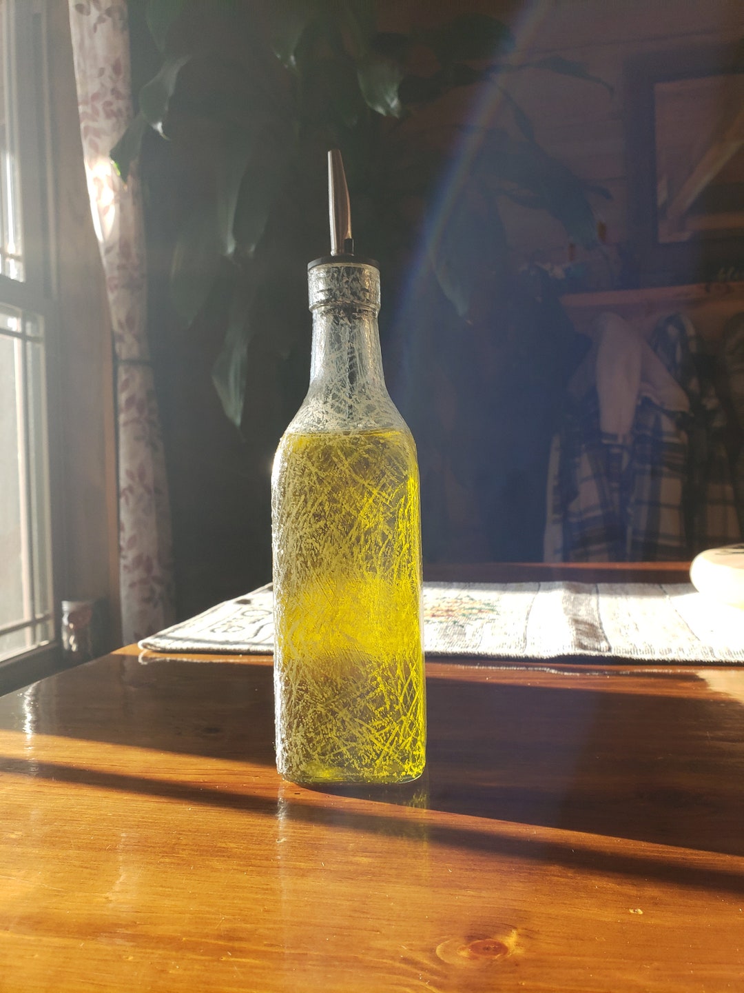 Glass Crackle Oil or Vinegar Dispenser - Etsy