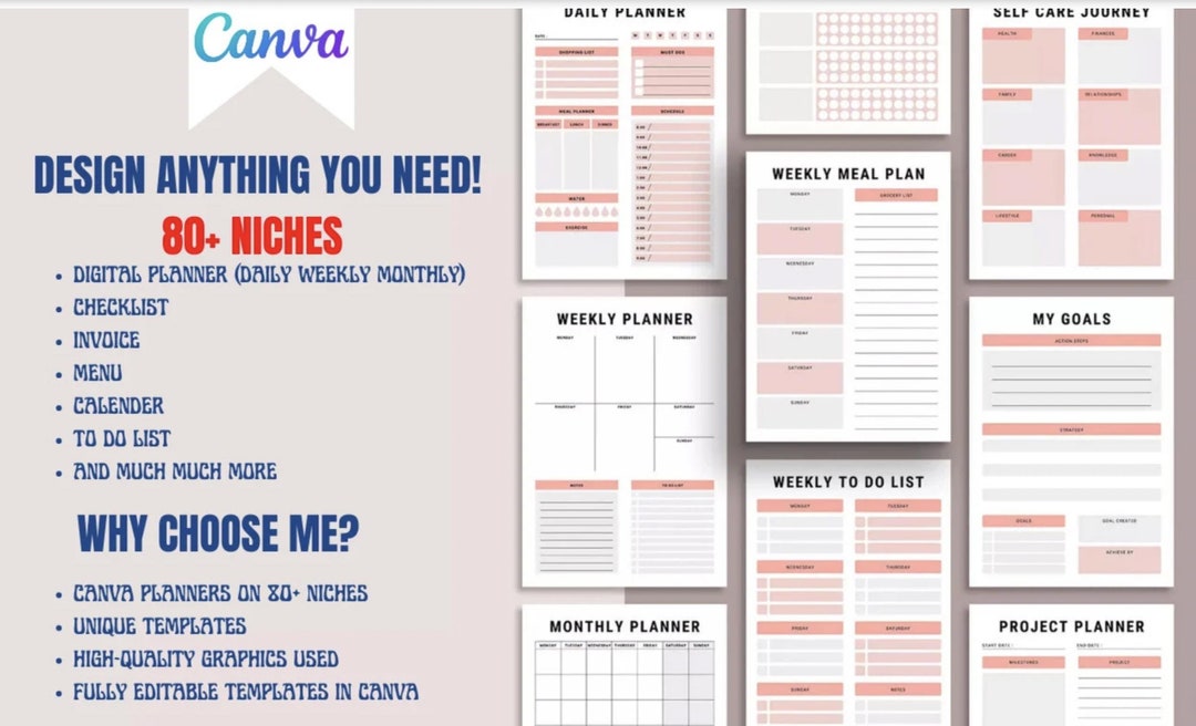 90,000+ Editable Digital Planner Templates for Personal Use & Resale ...
