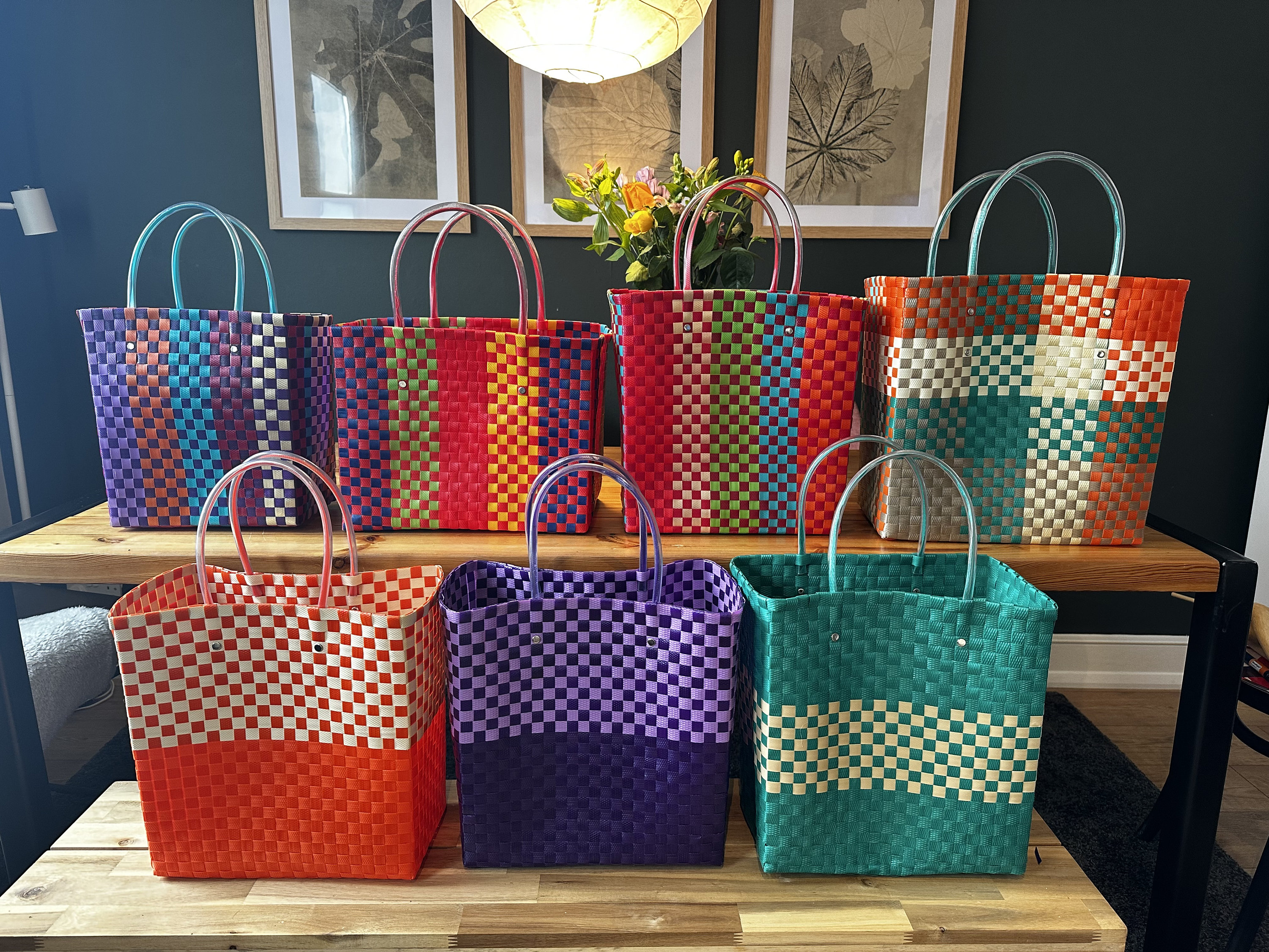 Handmade Recycled Plastic Woven Tote Bag - Etsy UK