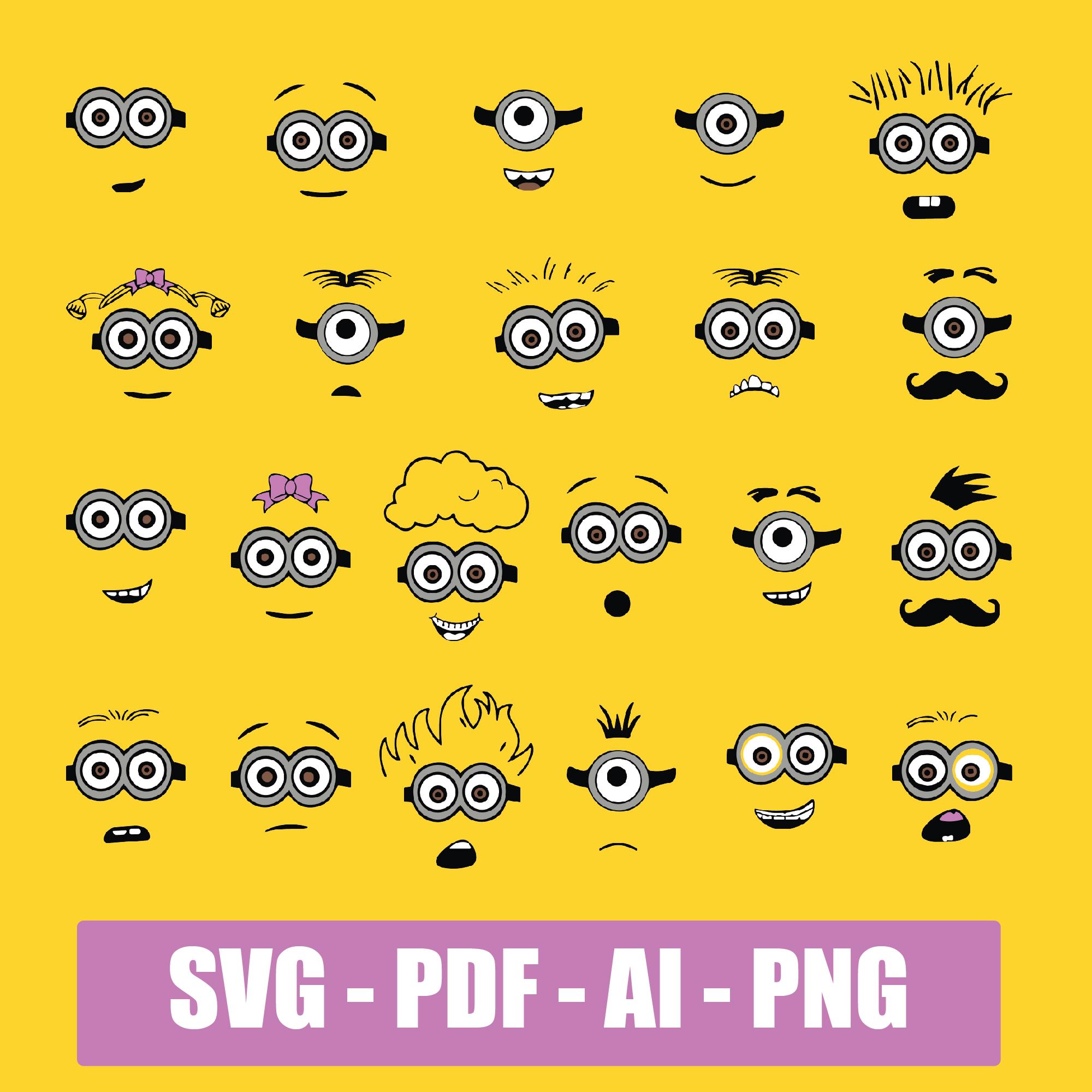 Minion Face Svg, Minion Face Vector, Funny Minion Face, Minion Eyes ...