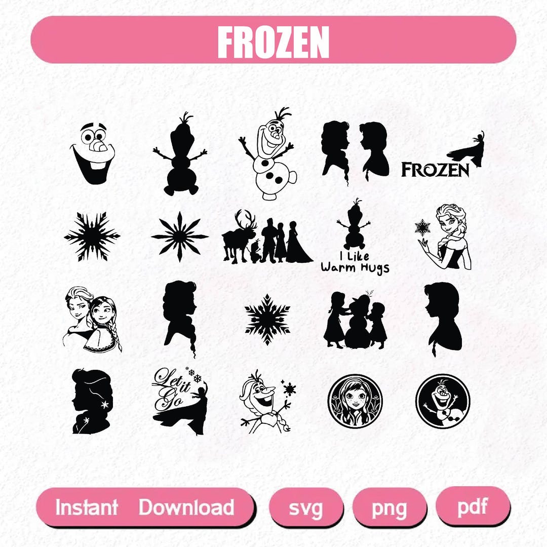 Bundle of Frozen Vectors, Elsa SVG, PNG, JPG, Dxfs, Elsa and Ana Svg ...