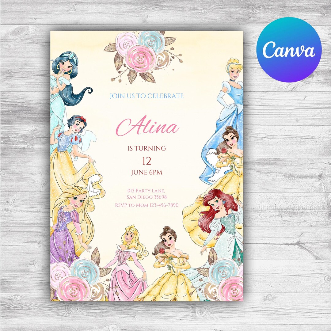 Princess Birthday Invitation Princess Invitation Princess Party ...