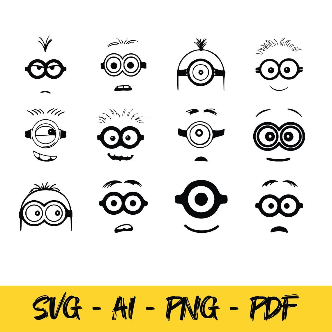 Minion Face Svg, Minion Face Vector, Funny Minion Face, Minion Eyes ...