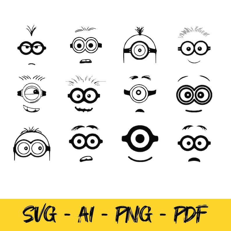 Minion Face Svg Minion Face Vector Funny Minion Face Minion Eyes Cute Minion Minion Head