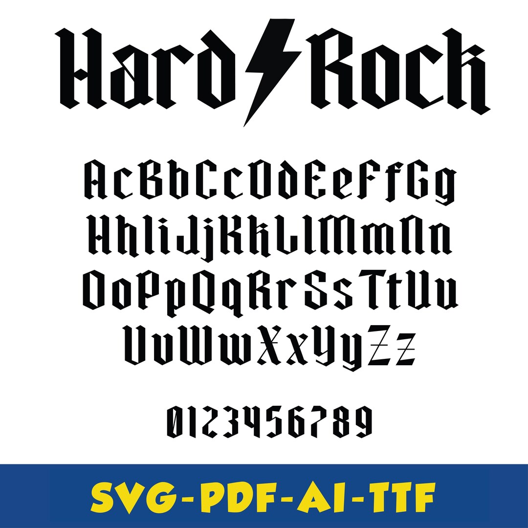 Hard Rock Font Ttf, Hard Rock Font Svg, Rock Font Png, Rock Font Svg ...
