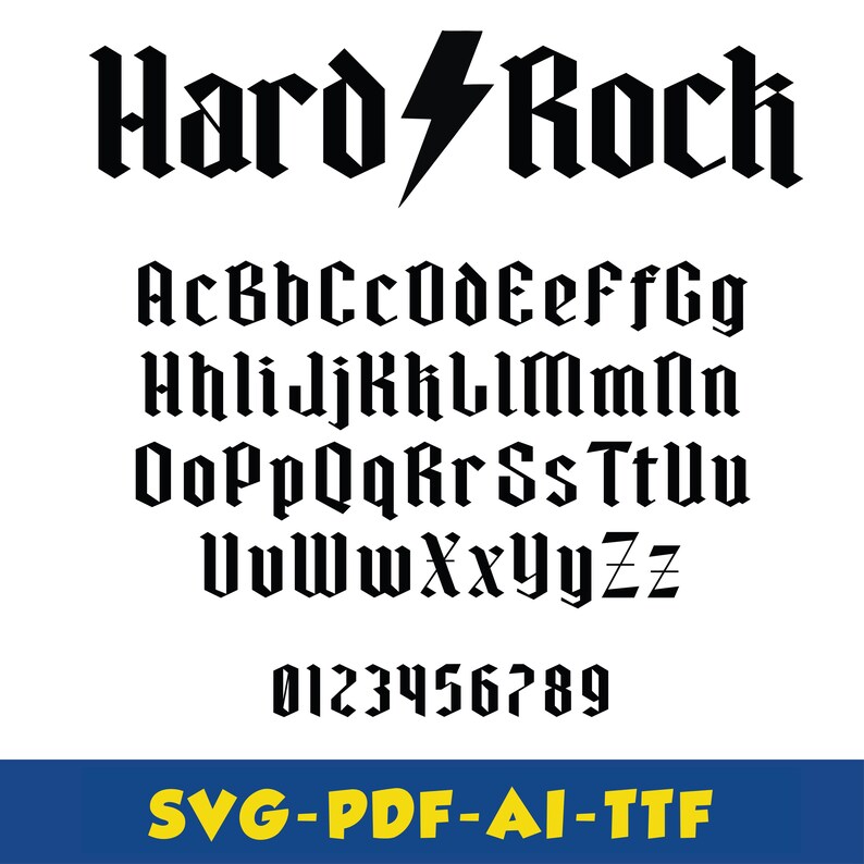 Hard Rock Font Ttf, Hard Rock Font Svg, Rock Font Png, Rock Font Svg ...