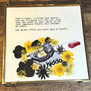 Kill Bill Decor, Uma Thurman Fan Art Pressed Flowers, Pulp Fiction ...