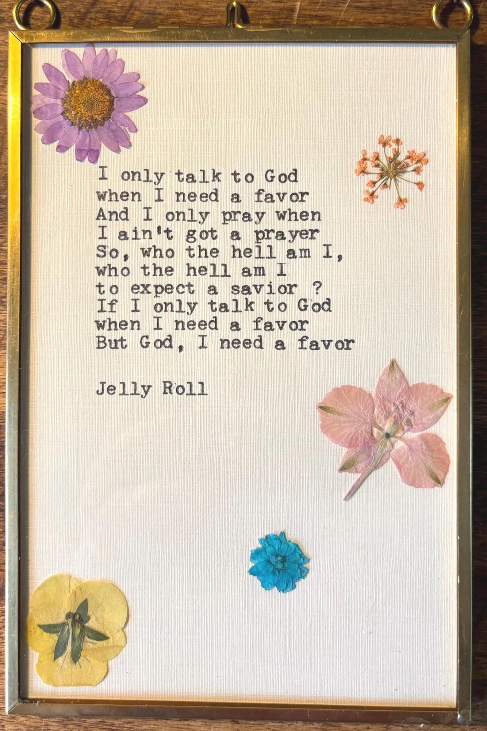 Rap Fan Art, Recovery, Sobriety, Wall Hanging, Pressed Flowers, Home ...