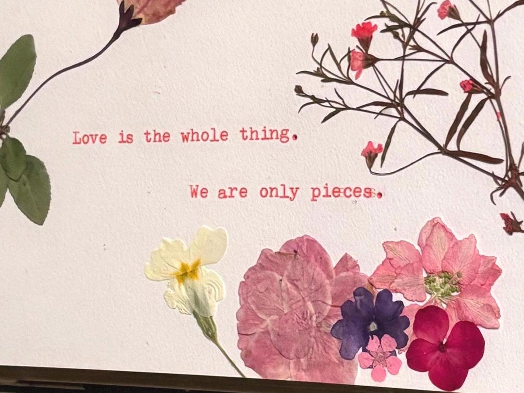 Original Artist Piece: Rumi Words Using Red Typewriter Ink, Pressed ...
