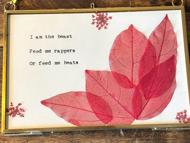 Lil Wayne Fan Art, Wall Hanging, Rap Art, Pressed Flowers, Home Decor ...