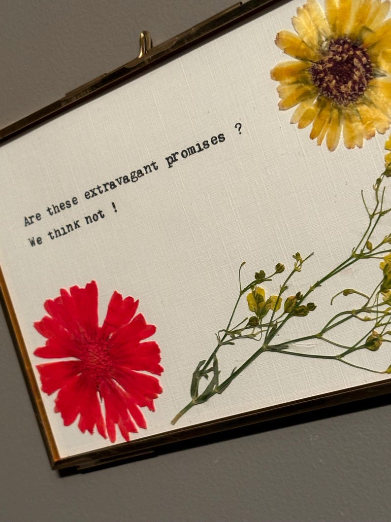 Sobriety Decor, the Promises, Recovery Art, Wall Hanging, Dried Flowers ...