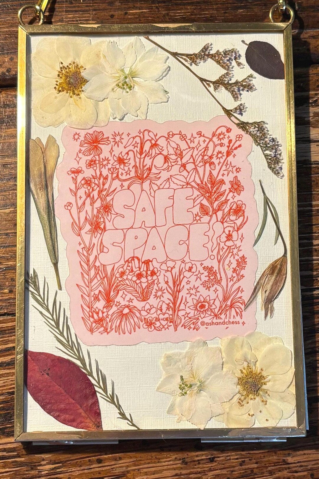 Mental Health Art, Pressed Flowers Recovery, Wall Hanging, Safe Space ...
