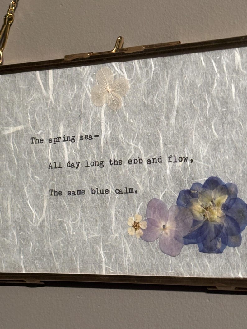 Handmade Haiku Art, Pressed Flowers, Japanese Rice Paper and Manual ...