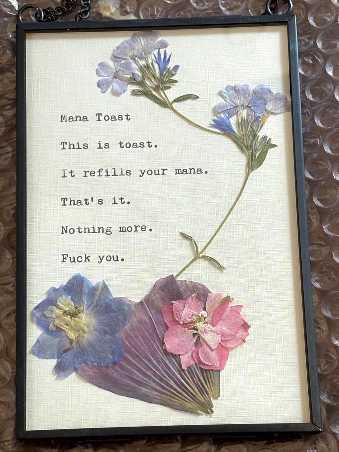 Mana Toast-dcc Fan Art, Pressed Flowers, Typewriter and 6 Frame Choices ...