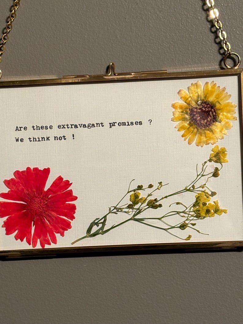 Sobriety Decor, the Promises, Recovery Art, Wall Hanging, Dried Flowers ...