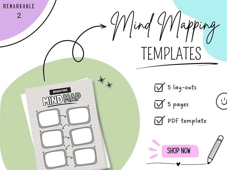 Digital Mind Map Template for Remarkable 2 PDF Template for Remarkable ...