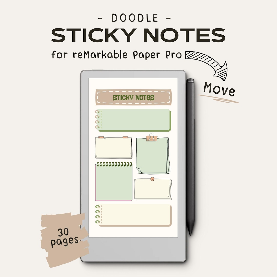 Doodle Sticky Notes for Remarkable Paper Pro Move | Memo Notes ...