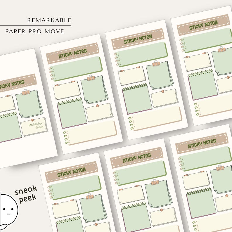 Doodle Sticky Notes for Remarkable Paper Pro Move | Memo Notes ...