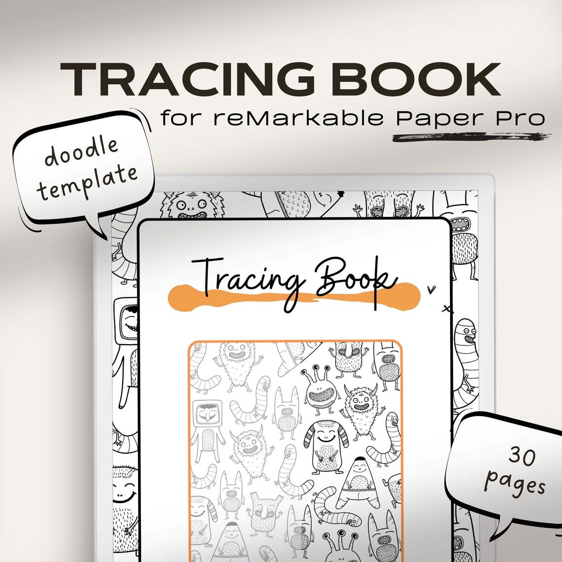 Doodle Tracing Book for Remarkable Paper Pro | Coloring Pages for ...
