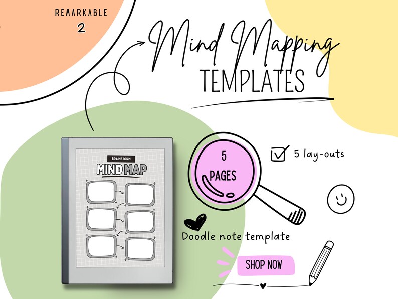 Digital Mind Map Template for Remarkable 2 PDF Template for Remarkable ...