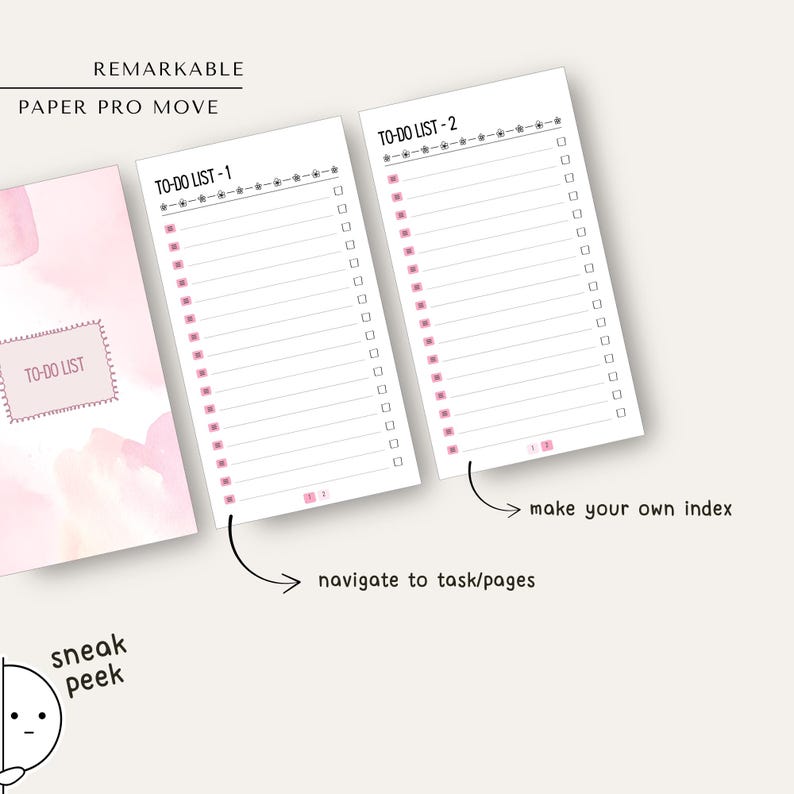 Doodle To-do List for Remarkable Paper Pro Move | Remarkable Task ...